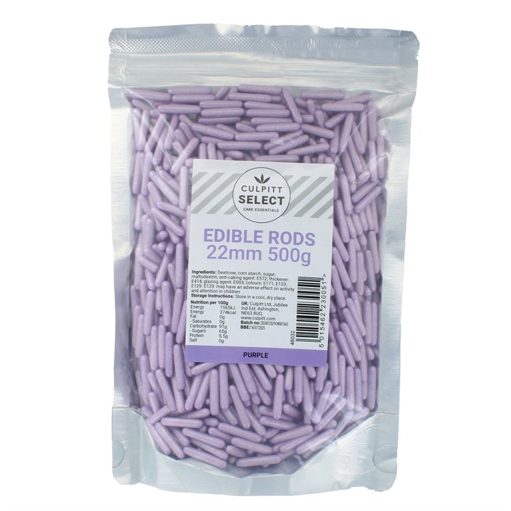 500g Culpitt Select Edible Rods 22mm - Purple | Craft Company