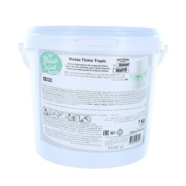 Mona Lisa Massa Ticino White Tropic Sugar Paste 7kg | Craft Company