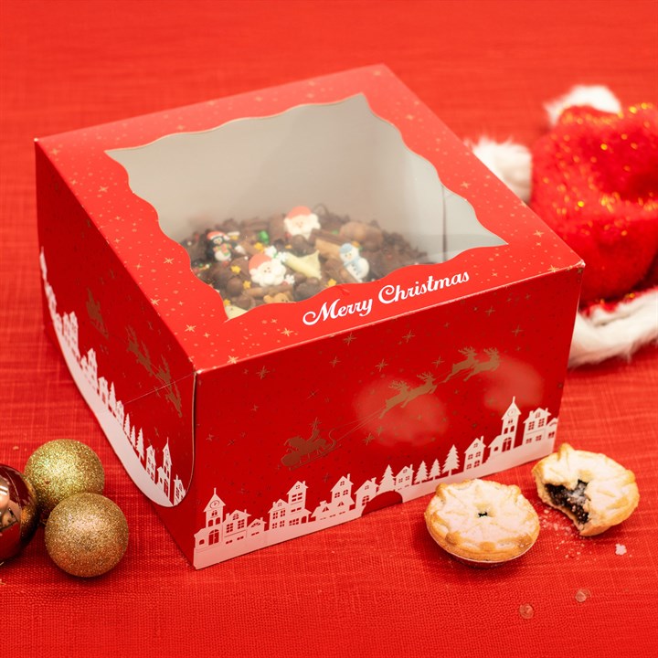 Christmas Cake Boxes | With Window - 5 Pack | Craft Company