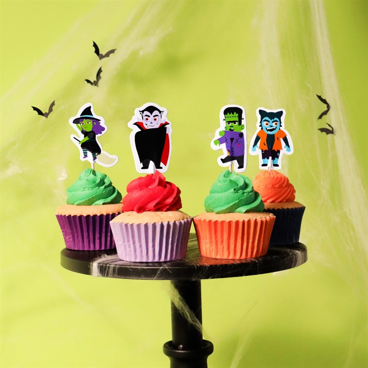 PME Halloween Paper Cupcake Toppers-Spooky Characters 24pk | Craft Company